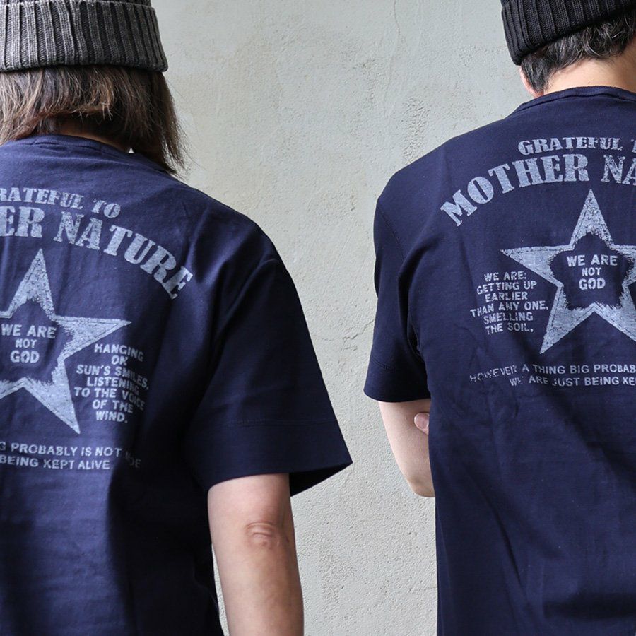 【アウトレット】 【B品】 tシャツ 半袖 ヘンリーネック 丸胴 バインダーネック 【MOTHER NATURE スター star 星 ...