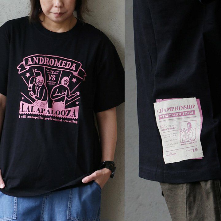 【アウトレット】 【B品】 tシャツ 半袖 ティーシャツ Tee プリントtシャツ クルーネック 『タイトルマッチ マスクマン 前後 プリント ...