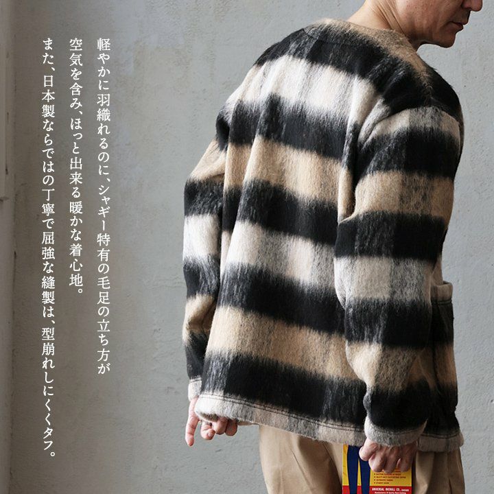 ジャケット ノーカラージャケット 長袖 メンズ レディース Vネック